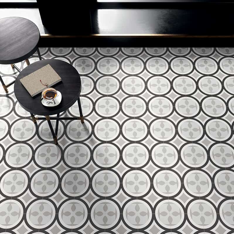 Patchwork Black & White 01 Pattern Tile - Tile Factory Direct