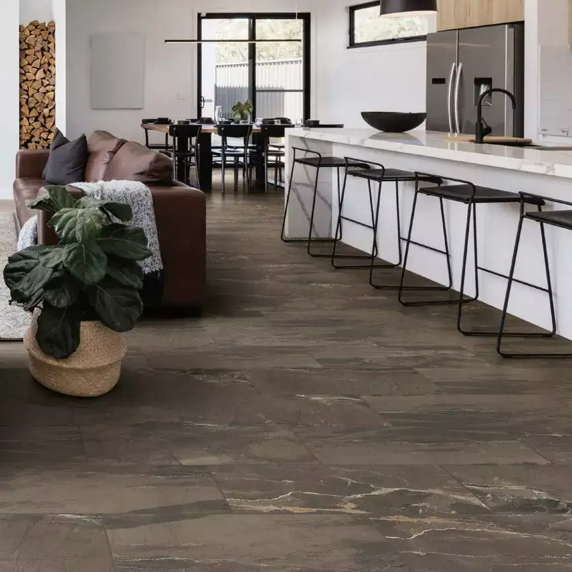 Absolute Brown Stone Look Tile | Tile Factory Direct