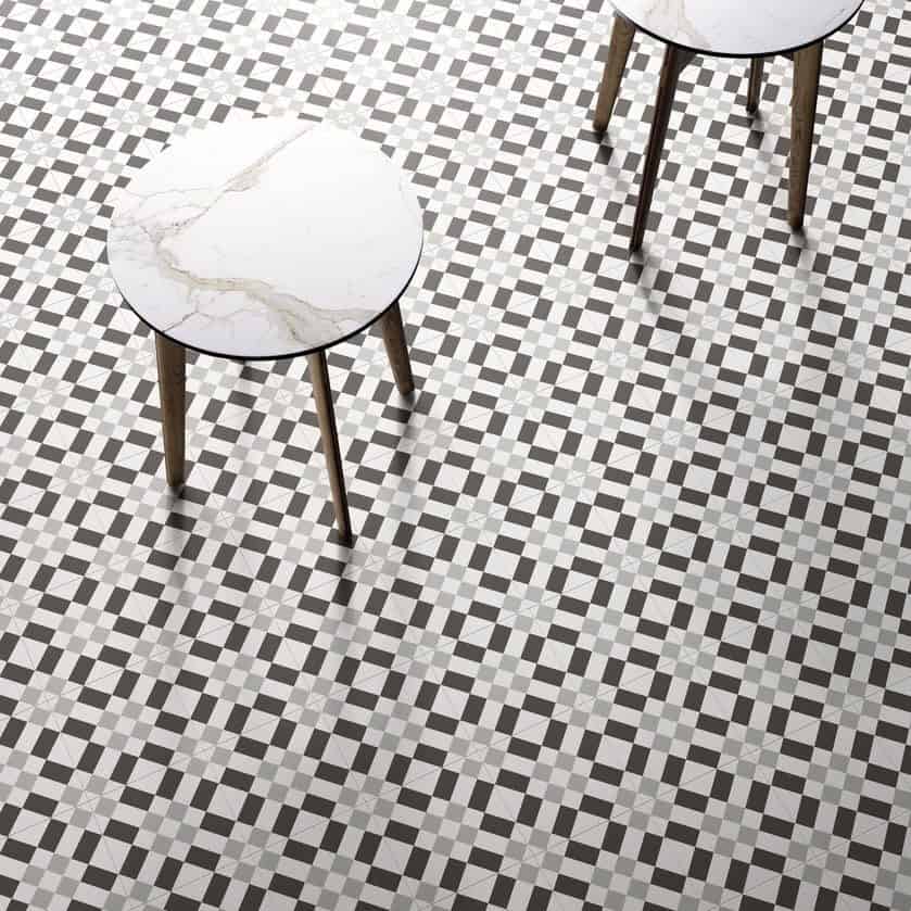 Patch Work Black & White 02 Pattern Tile | Tile Factory Direct